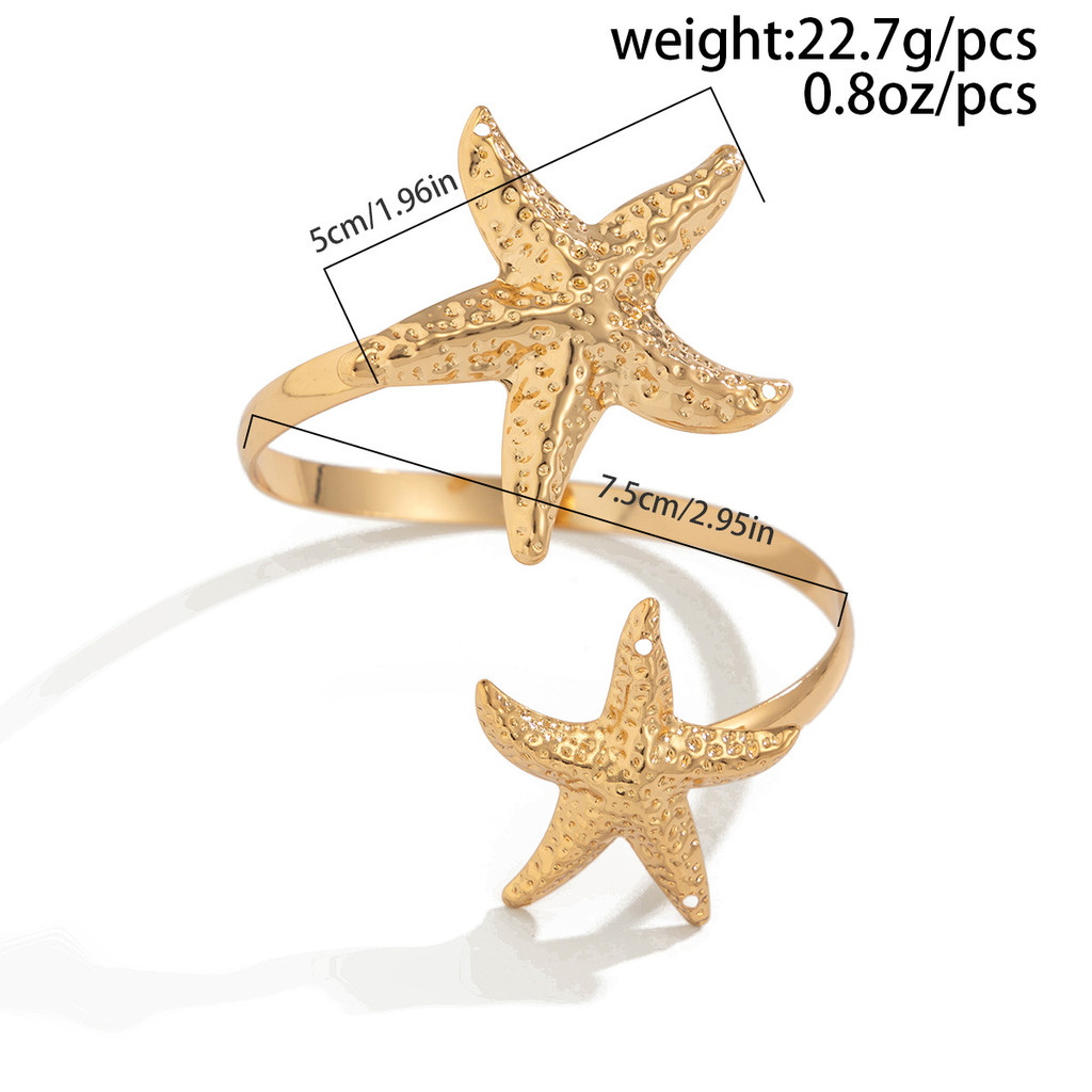 Fashion Retro Open Starfish Flower Armlet Arm Bracelet Adjustable ...