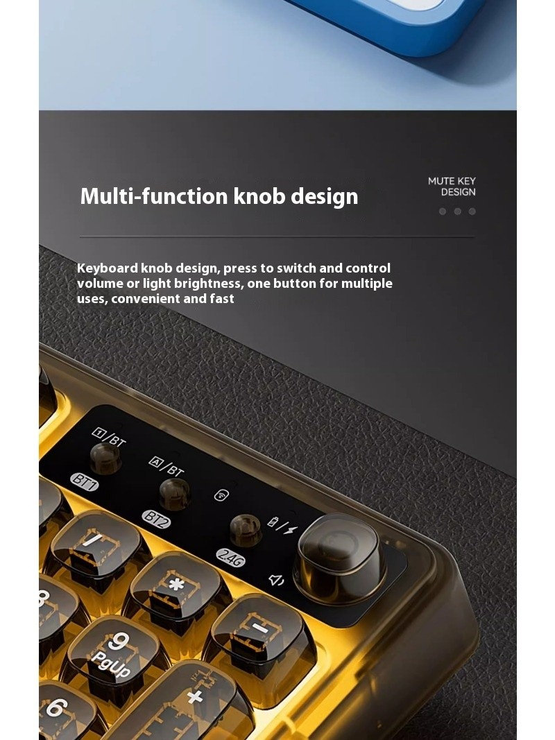 Leilin Z99 Ice Transparent Wireless Bluetooth Crystal Keyboard and ...