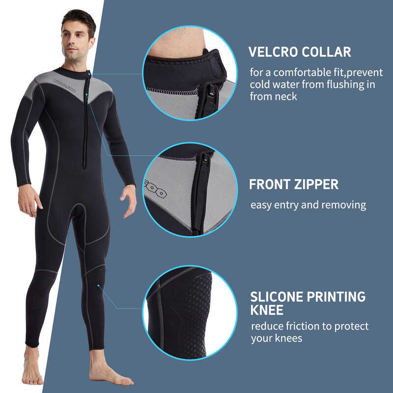3Mm Neoprene Wetsuit Men Spearfishing Kitesurf Scuba Diving Suit ...