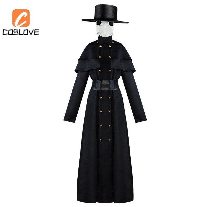 Classic Plague Doctor Cosplay Full Set Costume Suit for Woman Long ...