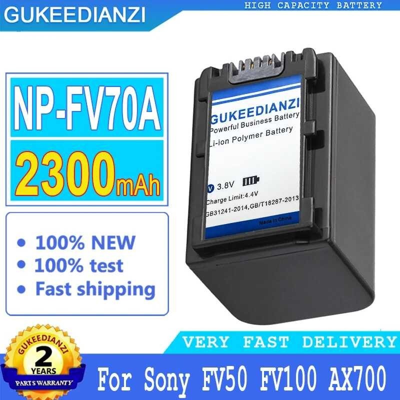 GUKEEDIANZI 2300Mah Battery Np-Fv70a Npfv70a Para Sa Sony Fv50 Fv50a Fv100 Ax700 Ax45 60 Ax100e ...
