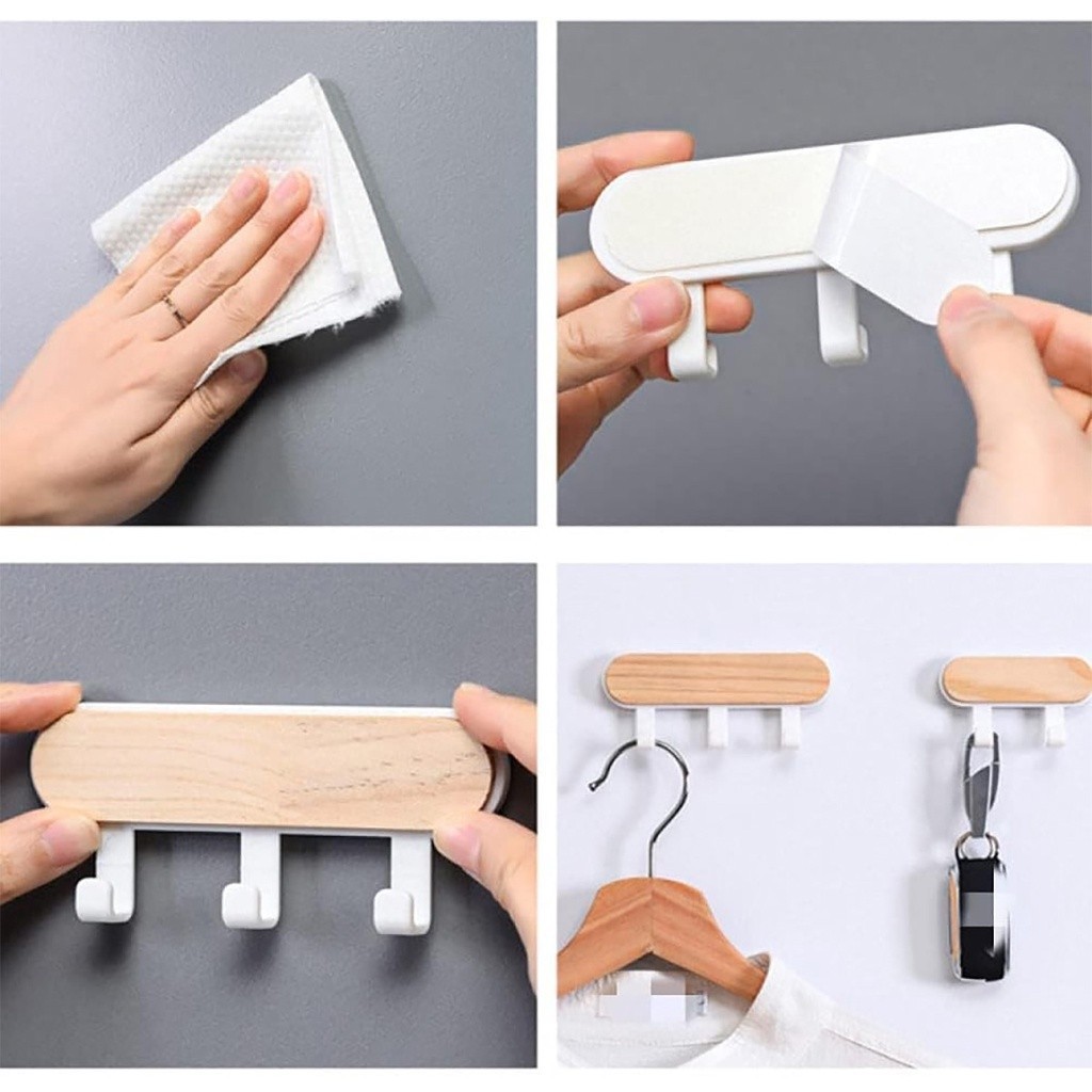 Sabitan ng mga Sandok Wood Key Organizer Wall Mounted Adhesive Hook for ...
