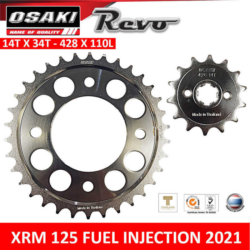 XRM 125 FI 2021 Osaki Revo Chain & Sprocket Set [Ginawa Ng Thailand ...