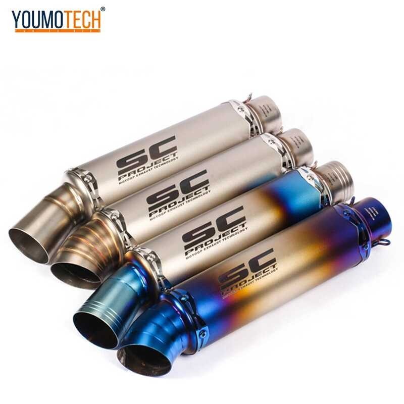Universal 38-51 Mm Moto Pipe Motorcycle Exhaust SC Project Tail Pipe ...