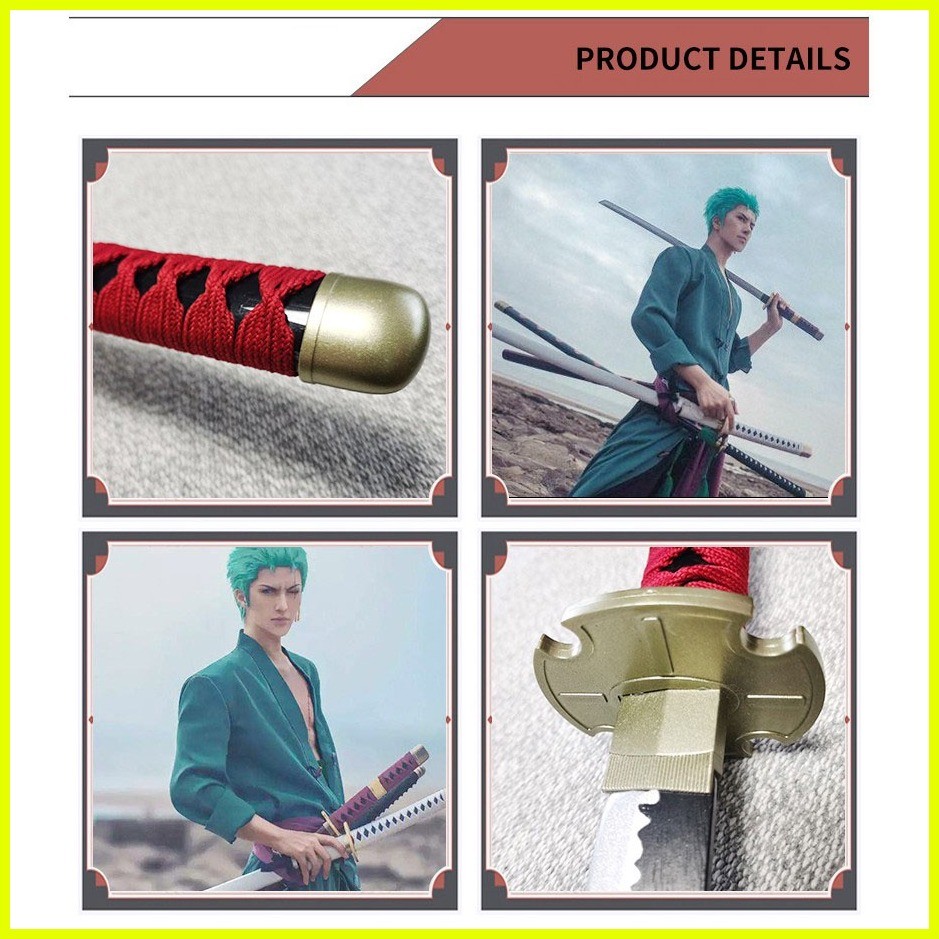 ♣ ☏ [Local]Zoro Wooden Sword Samurai Sword One Piece Anime Cosplay ...