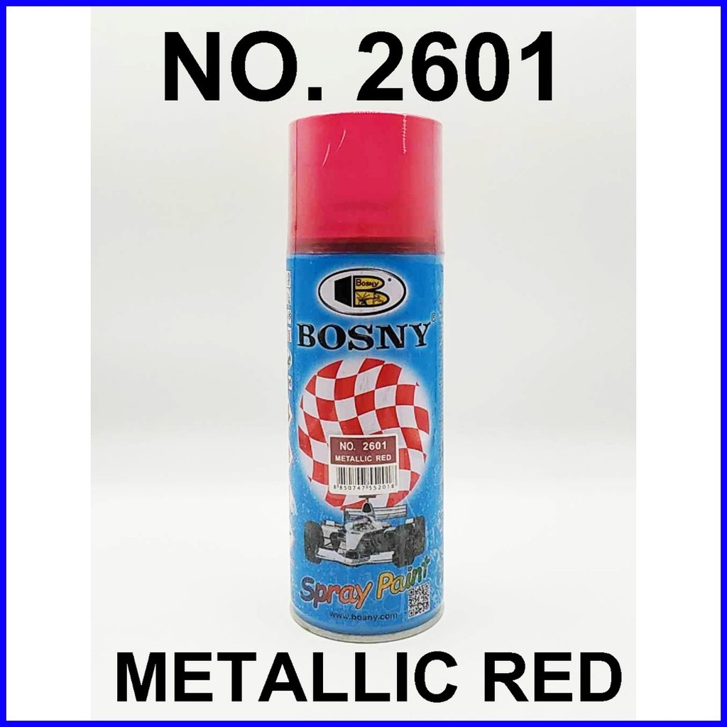 BOSNY SPRAY PAINT NO. 2601 METALLIC RED ( 300 GRAMS/ 400CC ) | Shopee ...