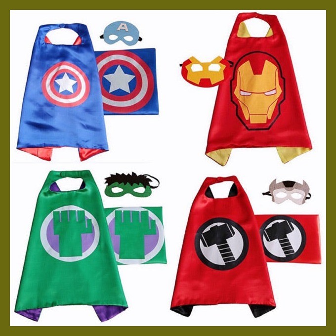 ⭐ Superhero Costume cape with mask Superhero Halloween costume cosplay ...