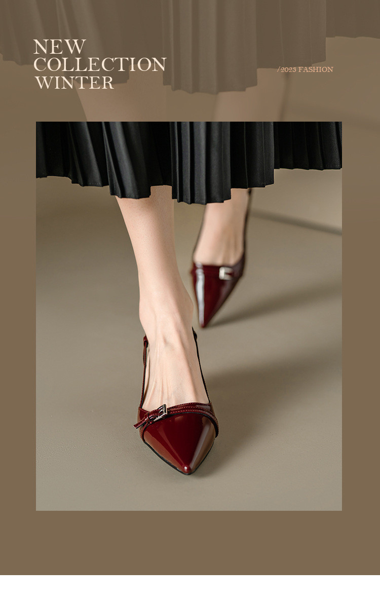 JKBH New Summer Pointed Heels 2 inch Stiletto Patent Leather Ssandals ...