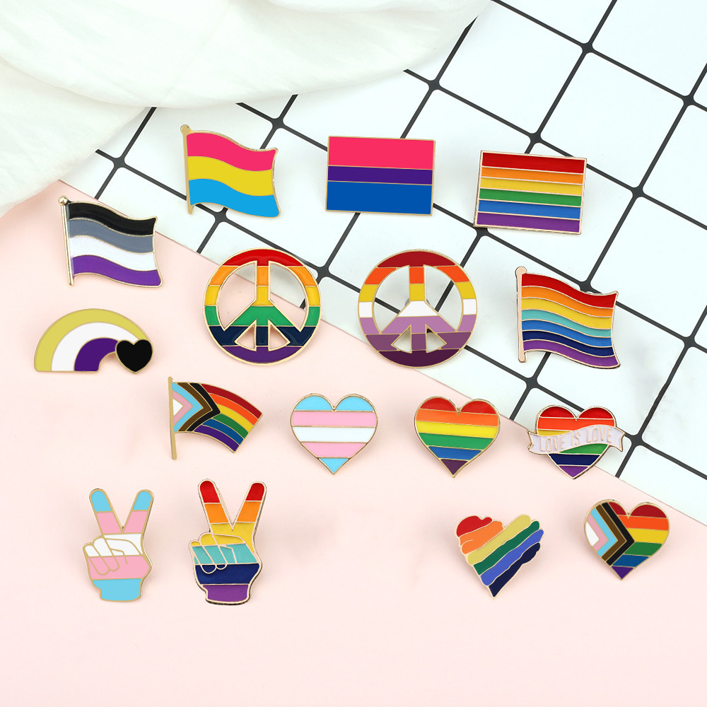 3-6Pcs/Set Rainbow Brooches Pins Pansexual Asexual Bisexual Brooch ...