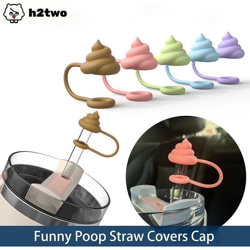 8-10mm Funny Poop Straw Covers Cap for Stanley Cup 40 Oz 30 Oz Silicone ...
