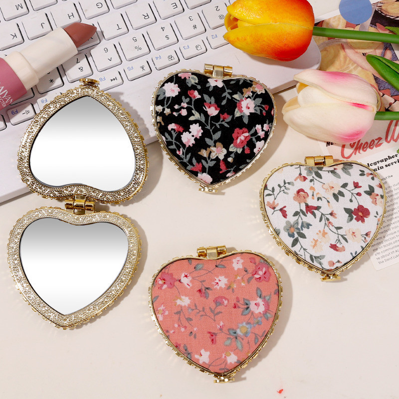 Vintage Folding Makeup Mirror - Pocket Compact Mirror - Portable Hand ...