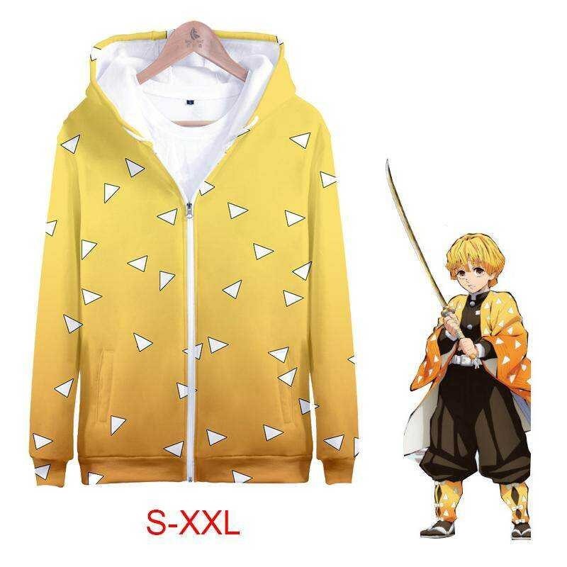 Demon Slayer Anime Kimetsu No Yaiba Agatsuma Zenitsu Cosplay 3D Printed ...