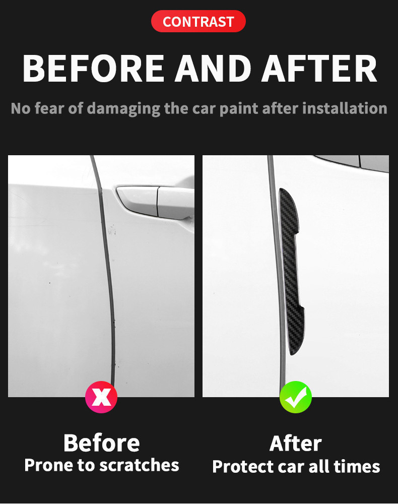 4Pcs Toyota GR Transparent Car Door Anti-Collision Strip Guards Doors ...