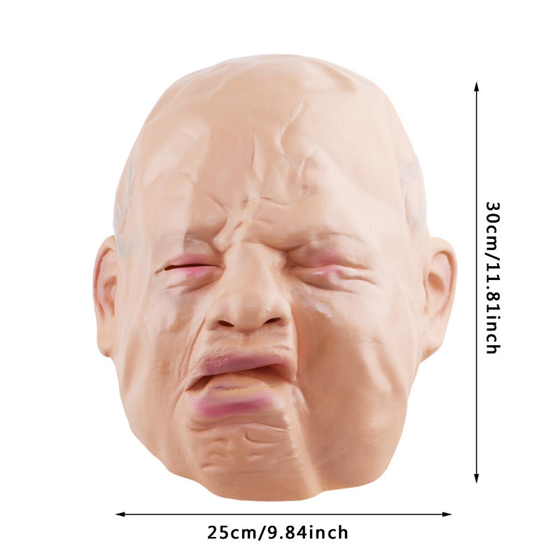 Realistic Silicone Masks Creepy Prop Cry Baby Mask Full Head Latex ...