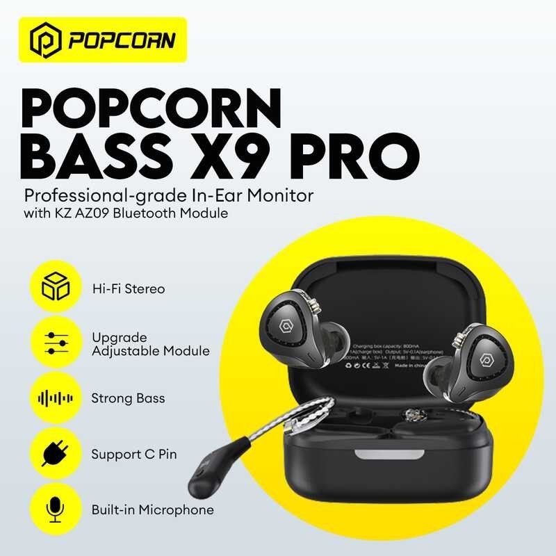 In-Ear Noise Cancelling Earbuds, IEM Headphone Popcorn X9 Pro Metal ...