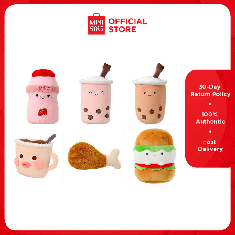 MINISO Beverages/Food Series Pillow Strawberry Milk Tea Shake Plush ...