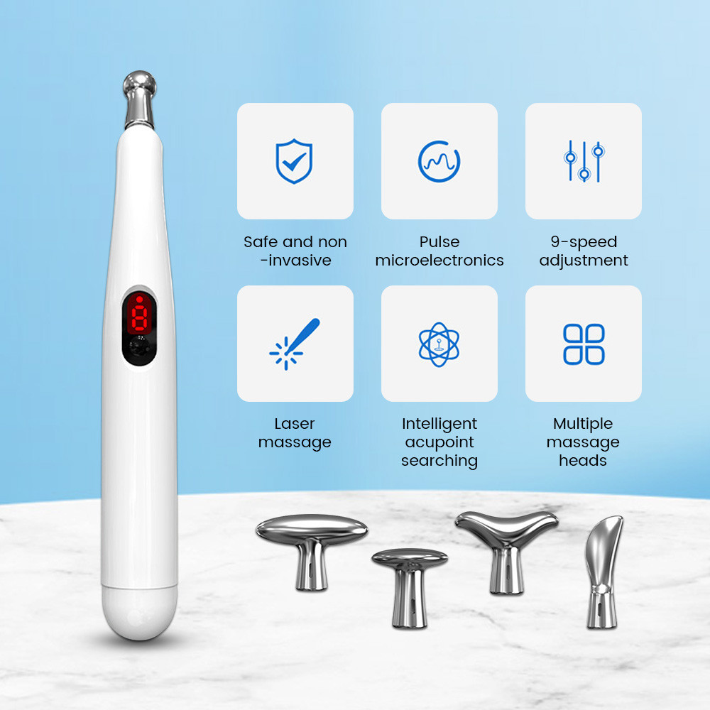 Salorie 5 Heads Electronic Acupuncture Point Pen Meridian Energy Pulse ...