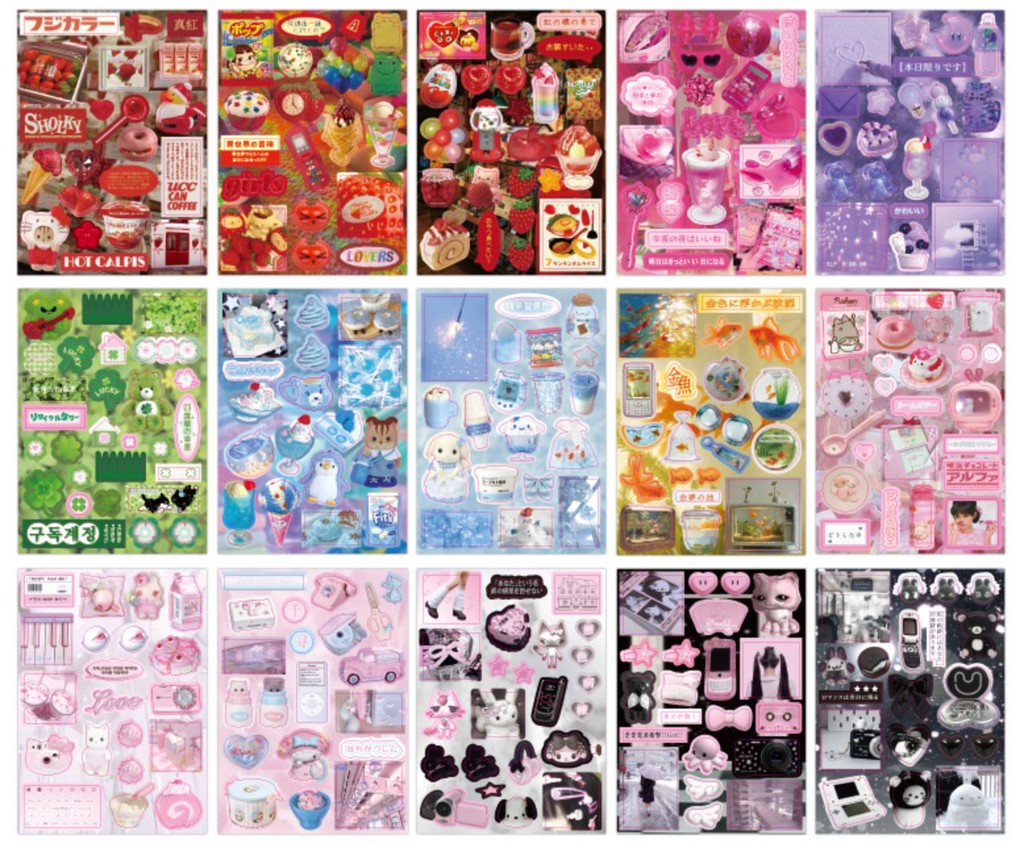 50 Sheets Cut Stickers Book 1000+ Cute Fragments Series Sparkling ...