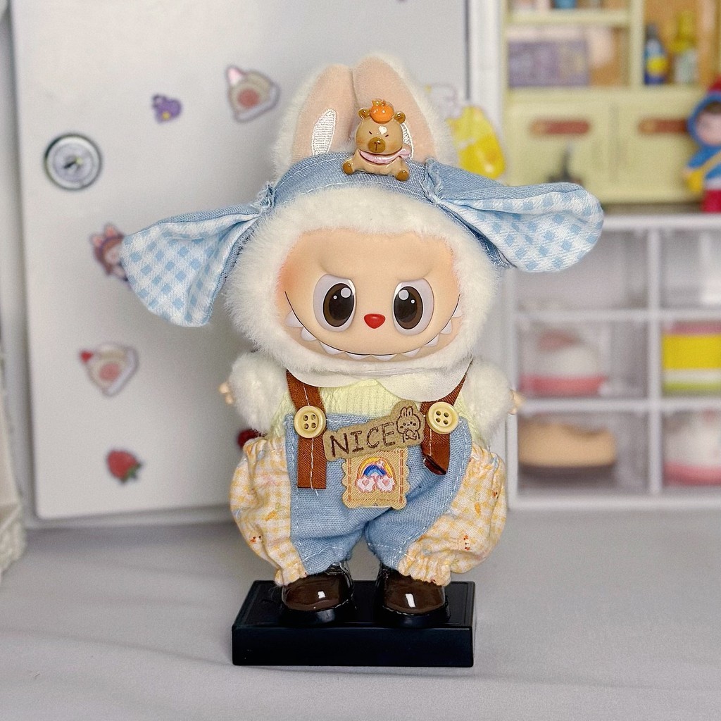 (Clothes only) For 15-17cm labubu doll cloth Labubu doll cowboy hat ...