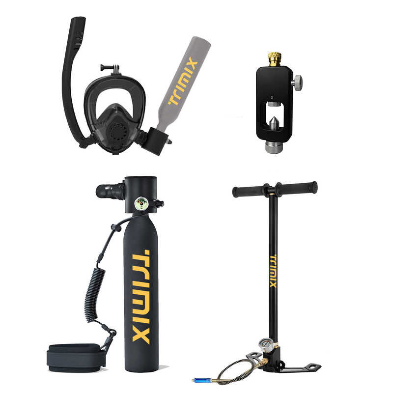 Trimix 0.5L Litre Lung Tank Snorkeling Mask Hand Pump Scuba Diving ...
