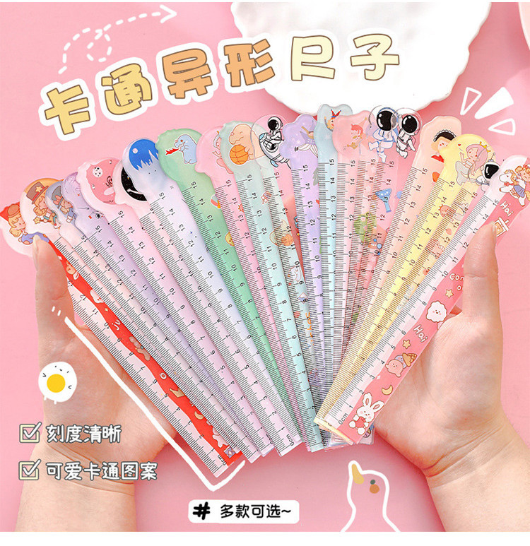 Cartoon Alien Ruler Student ins Girl Heart Scale Ruler Learning Office ...