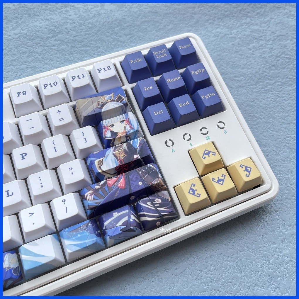 128 Keys Kamisato Ayaka Keycaps Cherry Profile Genshin Impact Theme ...