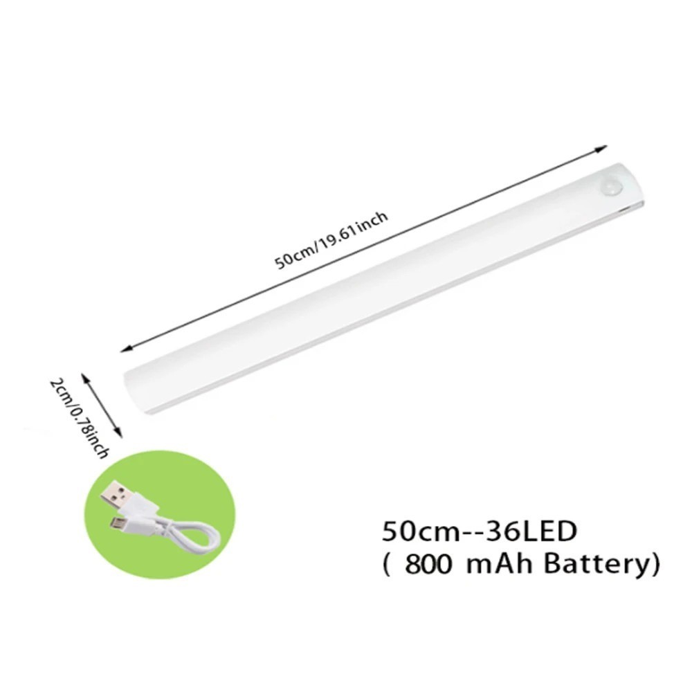 50cm LED Human Body Induction Light Strip Magnetic Suction Light ...