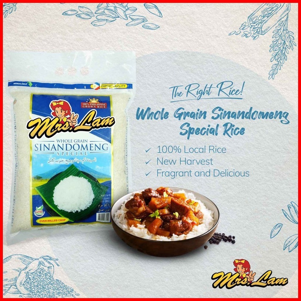 § ۞ Mrs Lam Whole Grain Sinandomeng Special Rice (5 KG) | Shopee ...