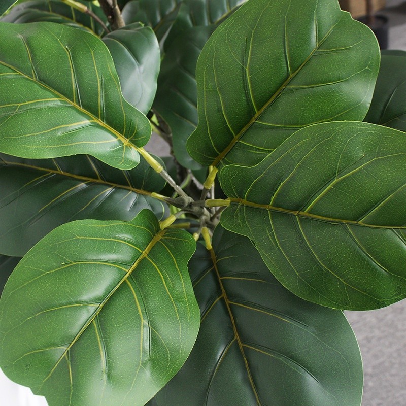 70cm Artificial Fiddle Leaf Fig Tree Twig Stem, Fake Big Green Leaves ...