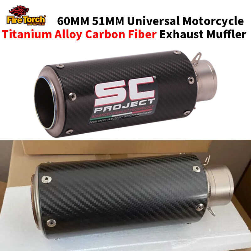 Universal SC PROJECT Motorcycle Exhaust Tailpipe Titanium Alloy Escape ...