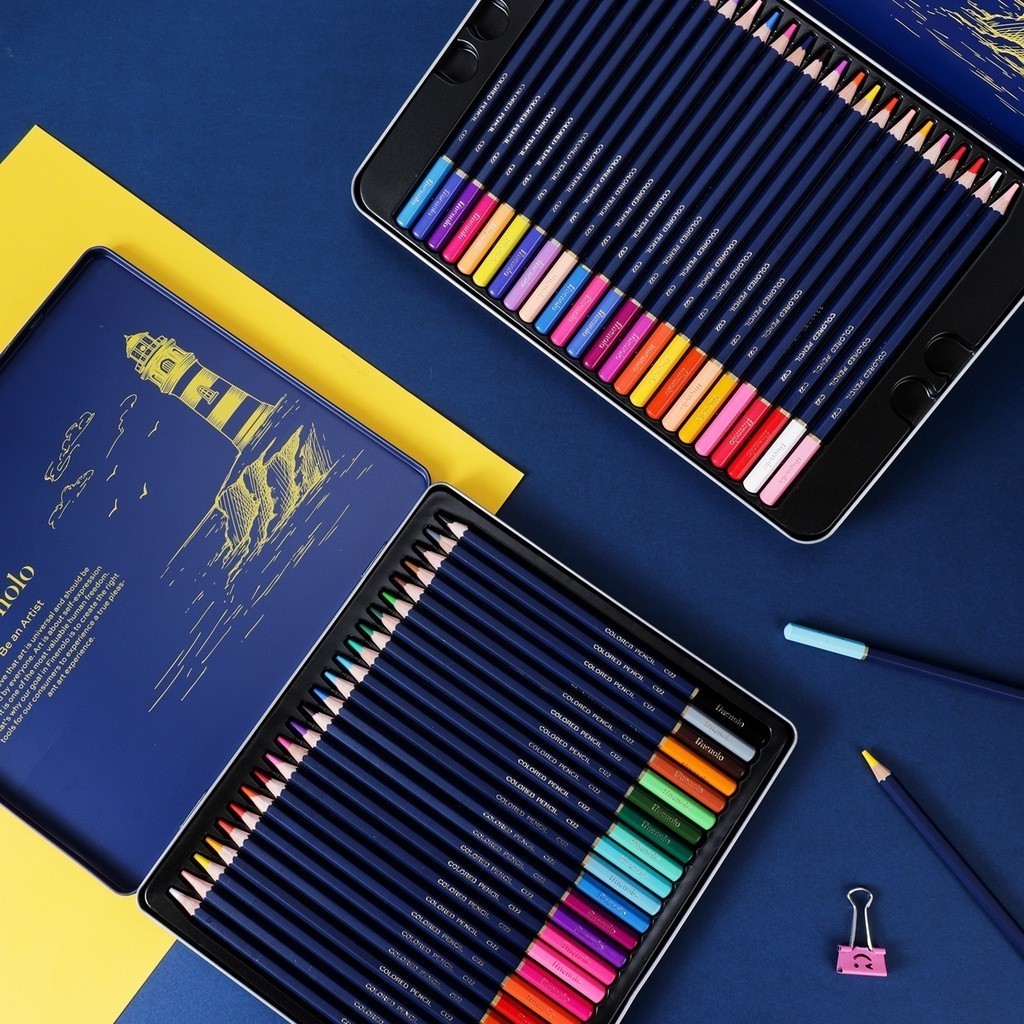 Deli 24/36/48/72 Colors Pencil Finenolo Tin Colored Lead Artist ...
