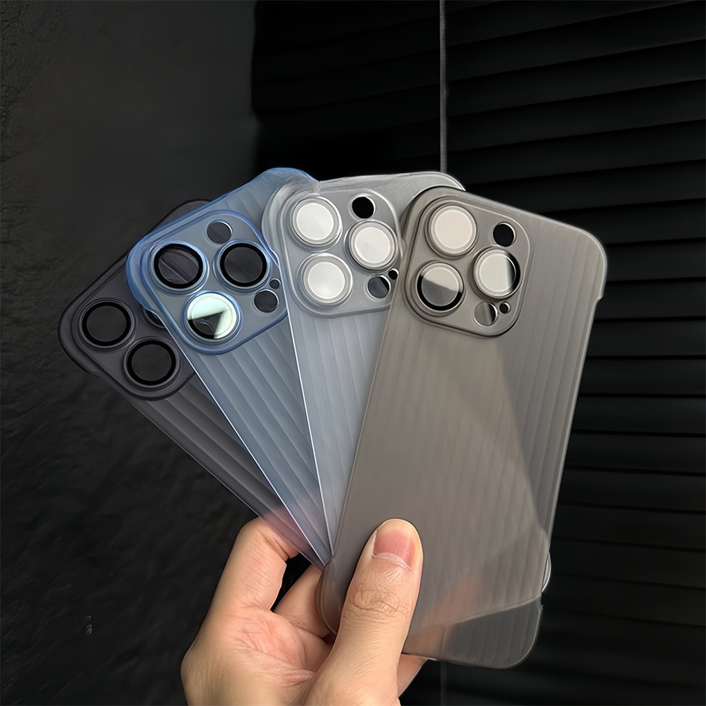 Ultra Thin Frameless Corrugated Pattern Phone Case for IPhone 12 13 14 ...