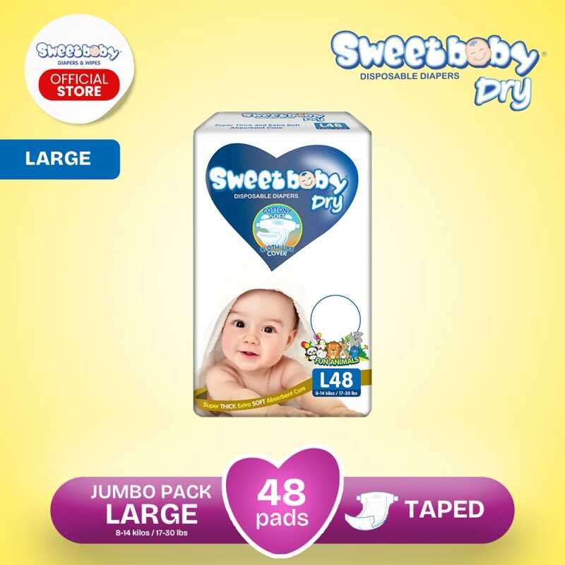 DRY BABY SWEETBABY TAPED DIAPER LARGE JUMBO PA 48S - DISPOSABLE DIAPER ...