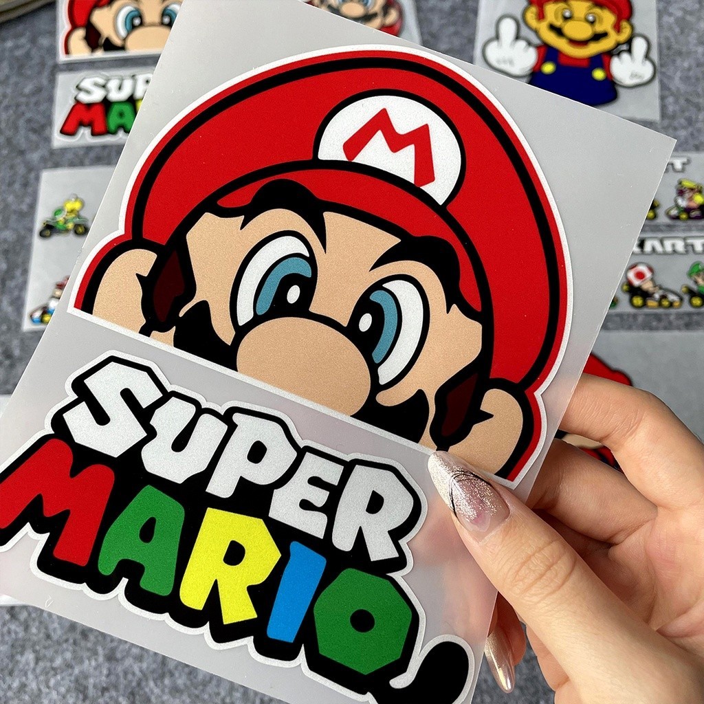 Super Mario Cute Cartoon Decor Reflective Car Stickers Auto Body Window ...