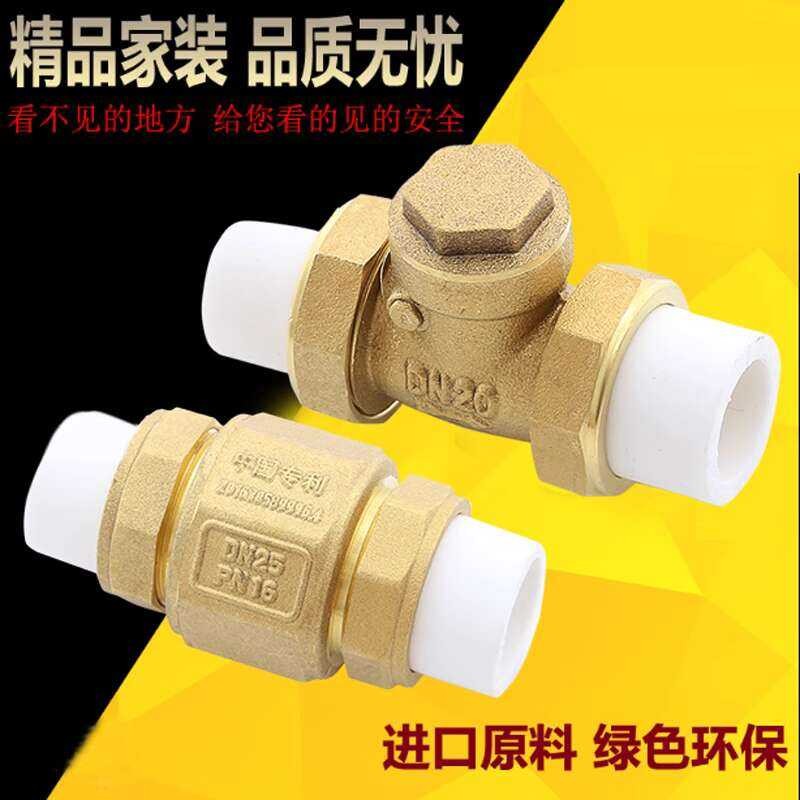 PPR brass horizontal vertical one-way water pipe fittings PE check ...