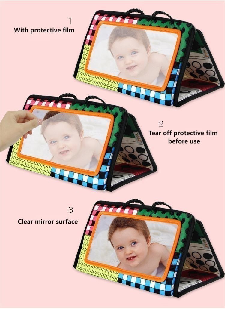 Black And White Haha Mirror Cloth Book Vision Training Foldable Tooth ...