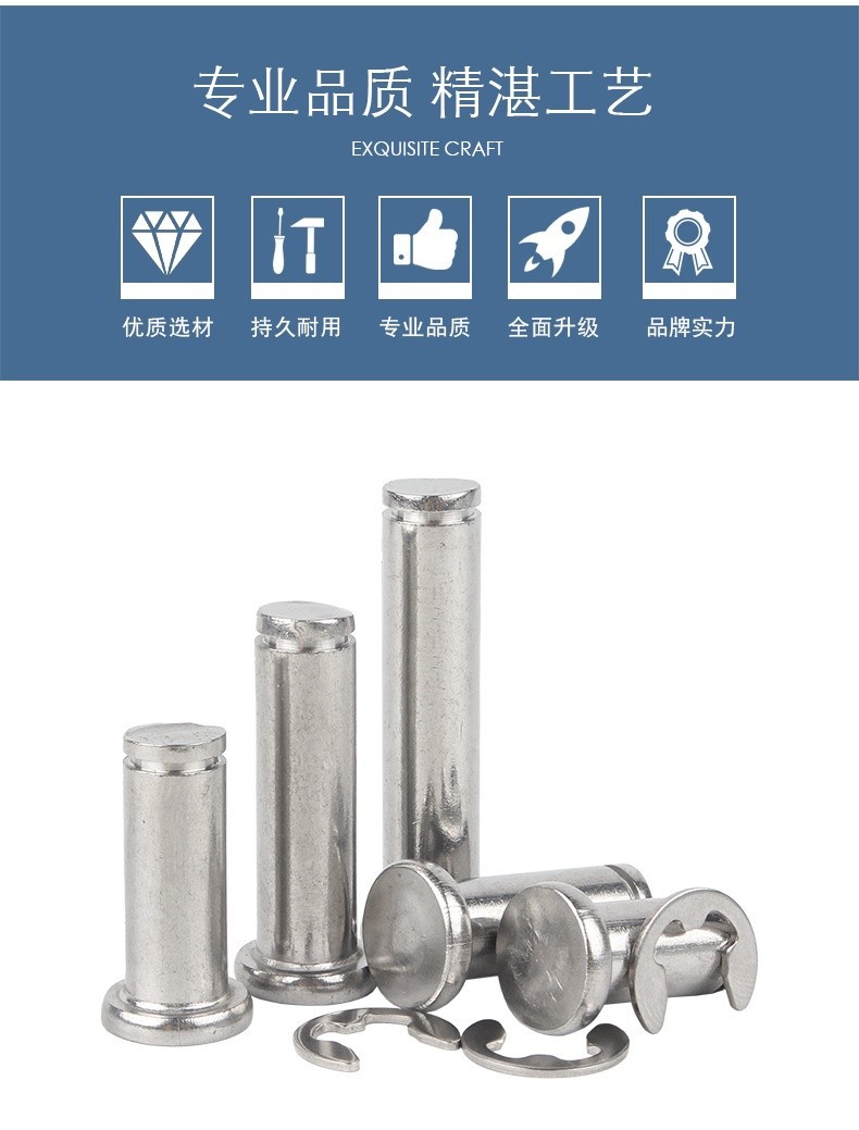 M3/M4/M5/M6/M8 304 stainless steel pin shaft flat head slotted pin ...