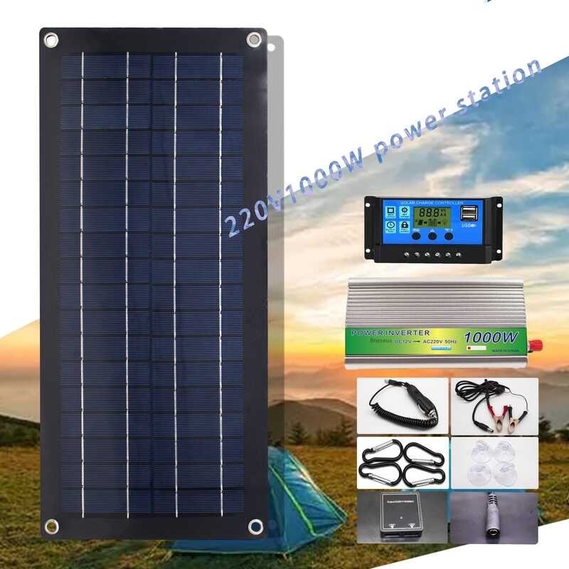 Solar Power 1000W System Flex Panel 12V Battery Charger Dalawang USB Na ...
