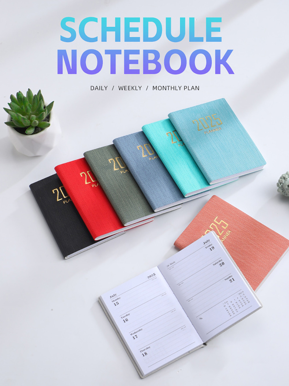 2025 A7 Mini Pocket Planner Notebook 365 Days Notepad Diary Notebook ...