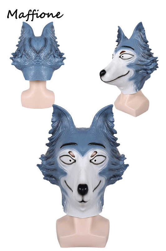 Anime Legoshi Cosplay Beast Wolf Latex Mask Costume Accessories Lalaki ...