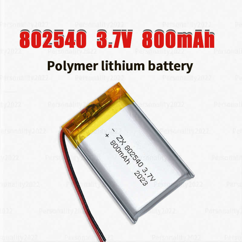 802540 Li Po 800Mah 3.7V Lithium Polymer Rechargeable Battery For Atomiser Demister Recorder ...