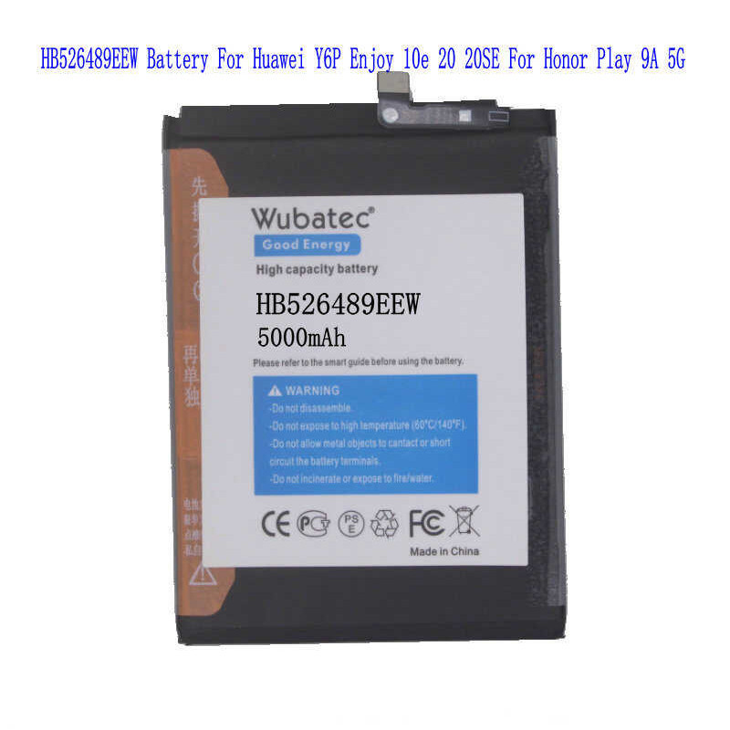 Wubatec 1X 5000Mah Hb526489eew Replacement Battery For Huawei Y6p Enjoy ...