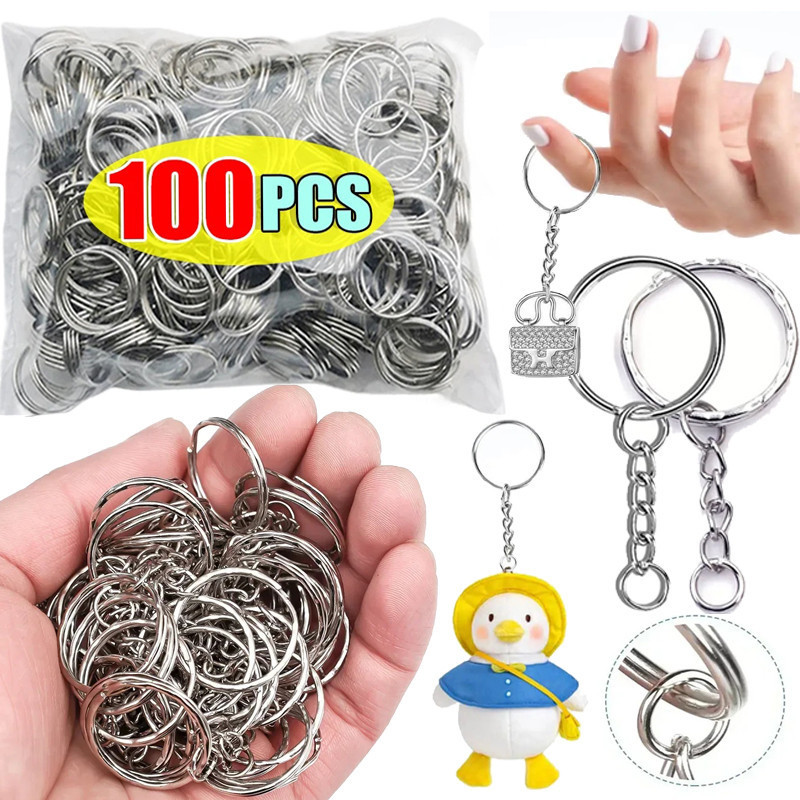Split Metal Blank Keychain - Women Men Keyrings with Open Jump Ring ...
