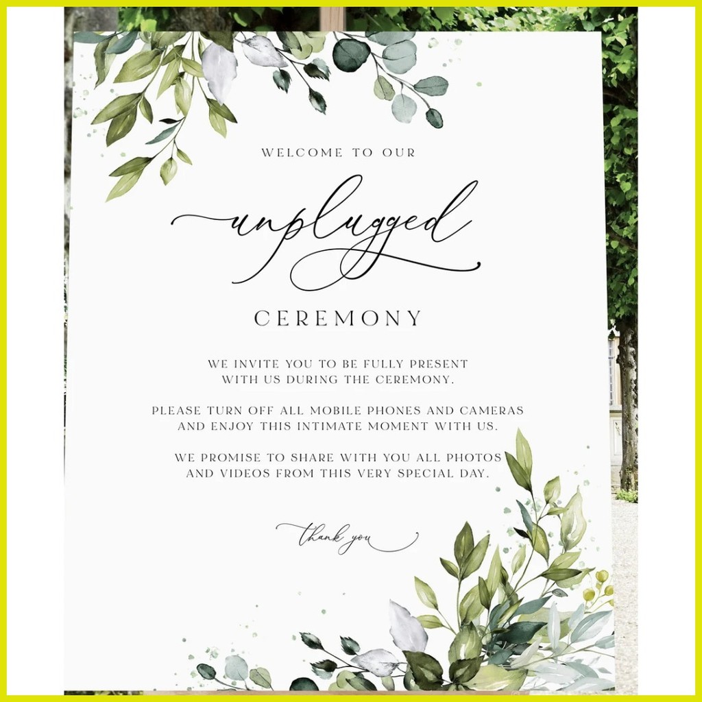 ♀ Unplugged Ceremony Welcome Sign / Unplugged Ceremony Signage ...
