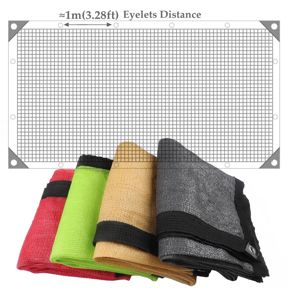 90% Anti-UV HDPE Sun Block Mesh Red Yellow Grey Green Sun Shade Sails ...