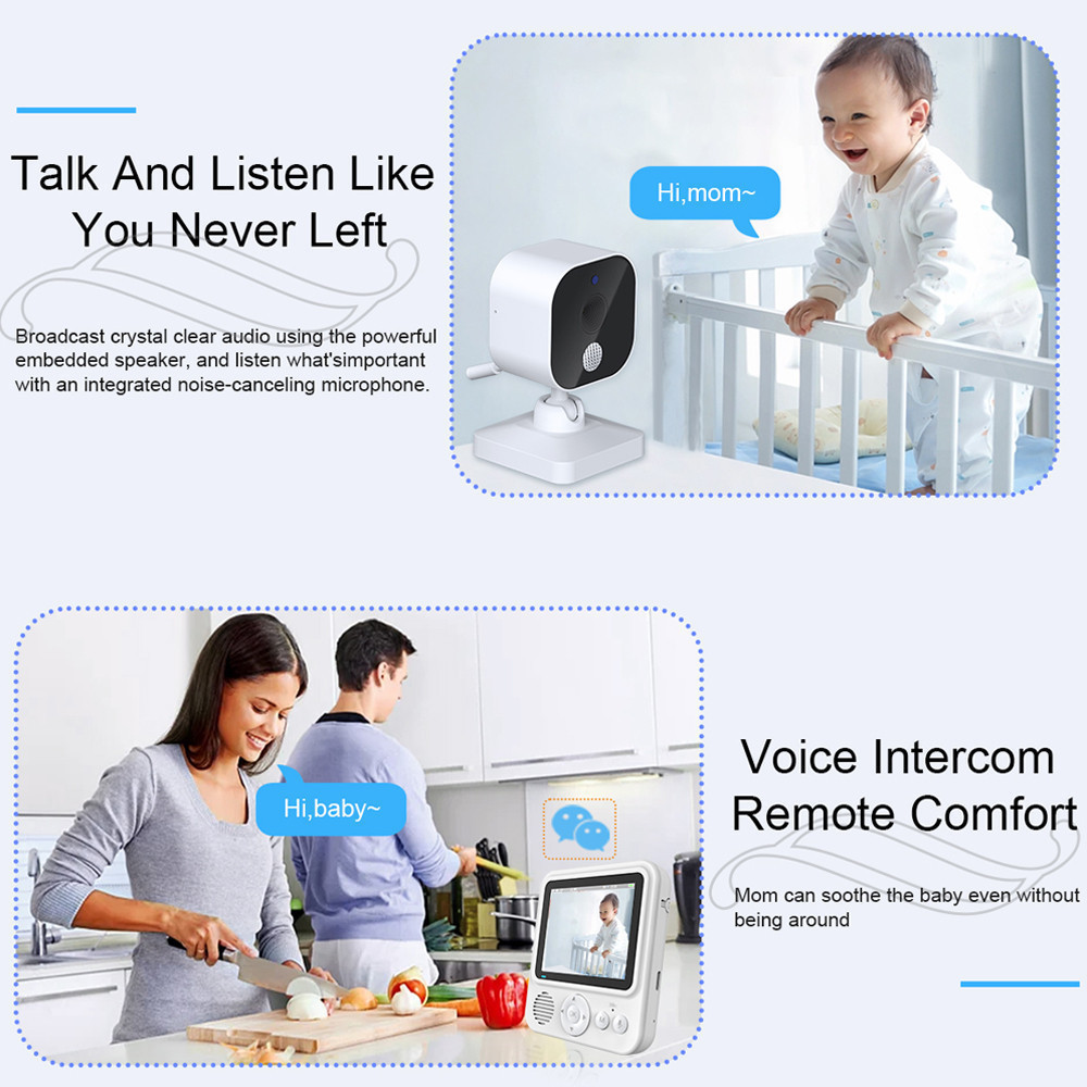 Baby Monitor Wireless 2.8 Inch with 1500mAh Battery Baby Monitor With ...