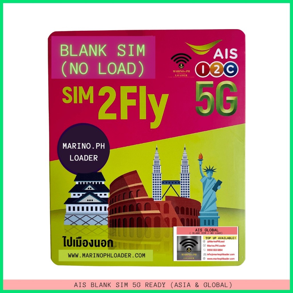 Ais Sim2fly Blank Sim Card ( ASIA & GLOBAL 5G NETWORK ) | Shopee Philippines