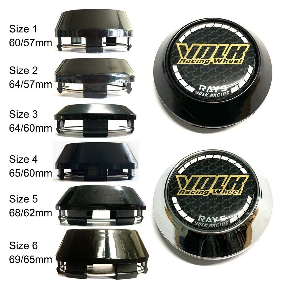 4pcs 60MM/64MM/65MM/68MM/69MMRAYS VOLK RACING rim caps Car Wheel Center ...