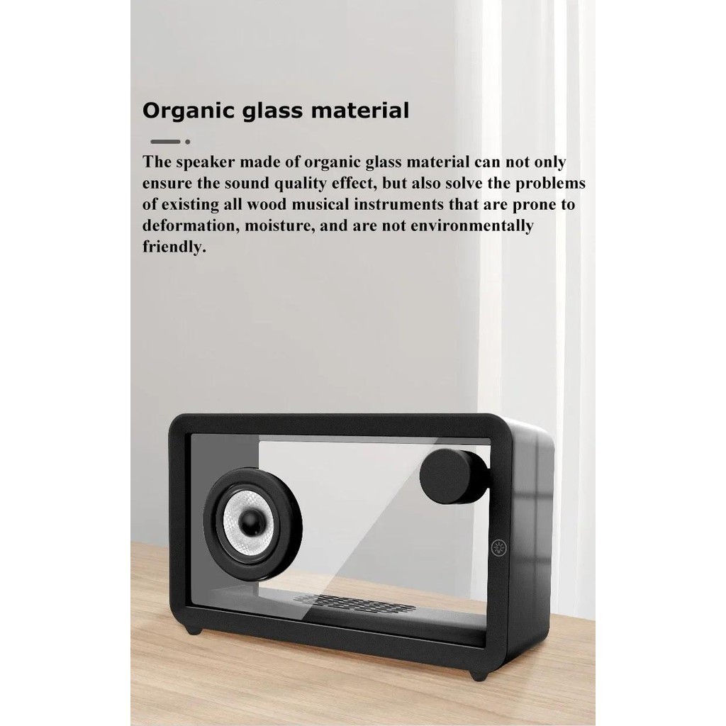 Retro Creative Transparent Plexiglass Bluetooth Speaker Subwoofer Home ...