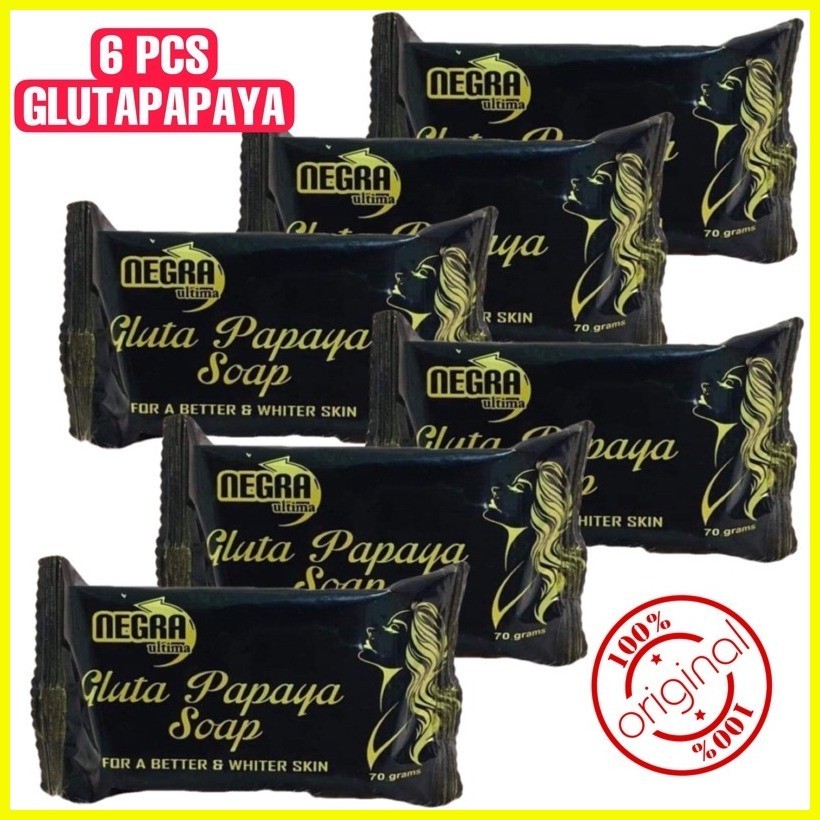 ☑ ㍿ glutapapaya 1 pack 6pcs by Negra Ultima Kojic Whitening Soap ...